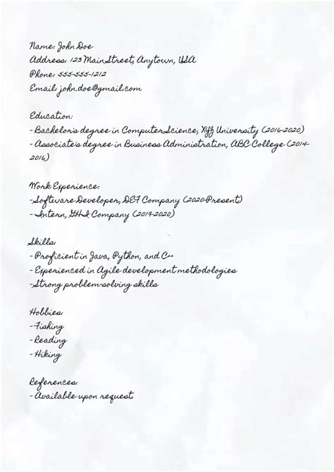 Membuat Cv Tulis Tangan Yang Benar Contoh Surat Resmi
