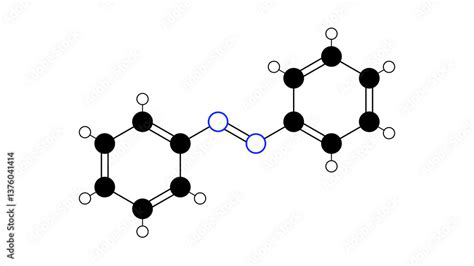 Azobenzene Molecule Structural Chemical Formula Ball And Stick Model Isolated Image Aromatic