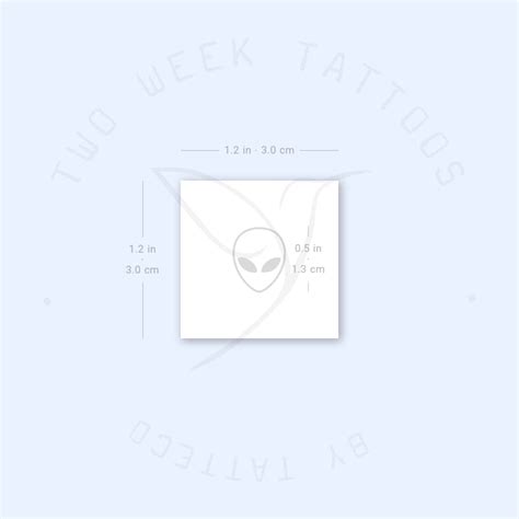 Small Alien Head Semi Permanent Tattoo Set Of 2 Tatteco