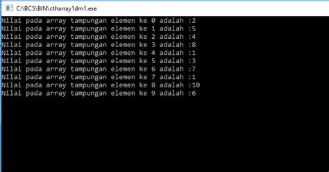 Contoh Array Satu Dimensi Satu Megawati Sinaga