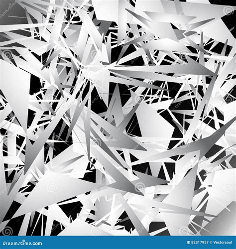 Geometric Art With Shaded Edgy Random Shapes Shattered Rough Te Stock Vector Illustration Of