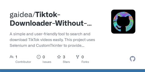 tiktok downloader without watermark source code py at main · gaidea tiktok downloader without