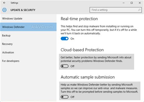 Windows 10 Tip Disable Data Collection And Telemetry In Windows Defender Askvg