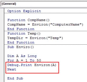 VBA Environ How To Use Environ Function In Excel VBA