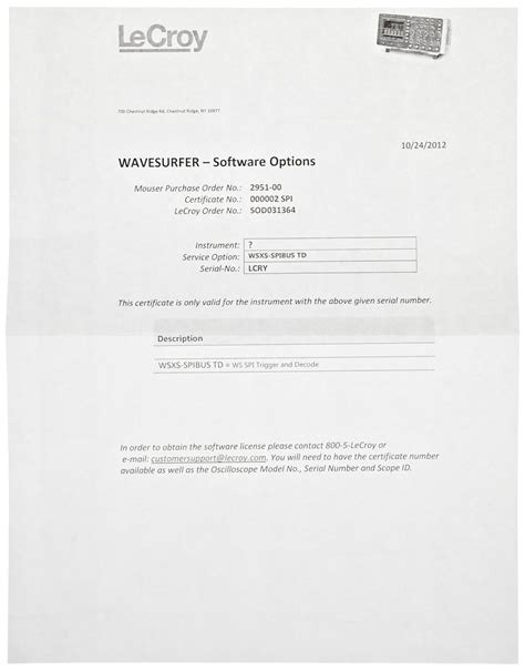 Lecroy Wsxs Spibus Td Spi Bus Trigger And Decode Option For Wavesurfer