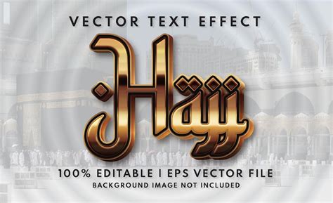 Premium Vector Hajj Golden Editable Text Effect Template
