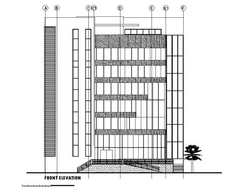 Front Elevation Of 24x17m Building Is Given In This Autocad Drawing File