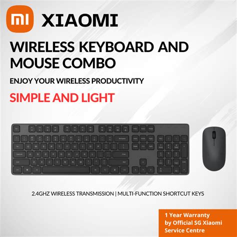 Xiaomi Wireless Keyboard And Mouse Combo Multifunction Shortcut Keys Indicator Lights Plug And