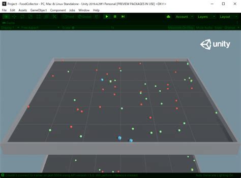 unity ml agentsによる強化学習：サンプルプログラムを動かしてみる（foodcollector編） massie s