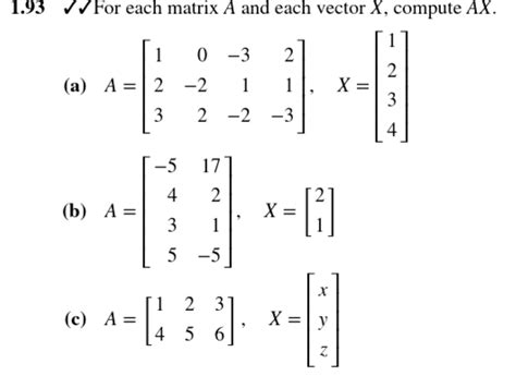 solved 1 96 find the nullspace for each of the matrices a in