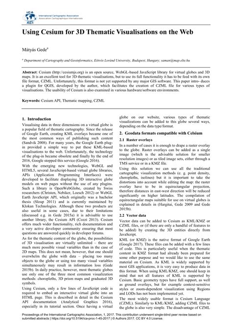 Pdf Using Cesium For 3d Thematic Visualisations On The Web