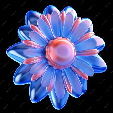 Premium Photo A Reflective 3d Object Fluid Form Flower
