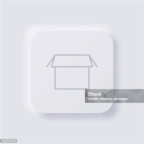 상자 아이콘 웹 디자인 응용 프로그램 Ui 등을 위한 흰색 Neumorphism 소프트 Ui 디자인 버튼 벡터 3차원 형태에 대한 스톡 벡터 아트 및 기타 이미지 Istock
