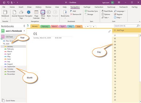 Exe Create Onenote Annual Journal Template Year Section Group