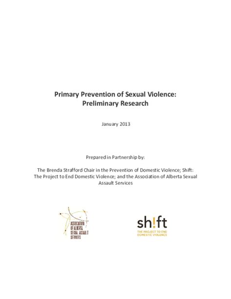 Pdf Primary Prevention Of Sexual Violence Preliminary Research