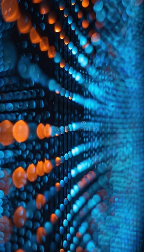 Captivating Close Up Of A Tech Themed Backdrop With Vibrant Blue