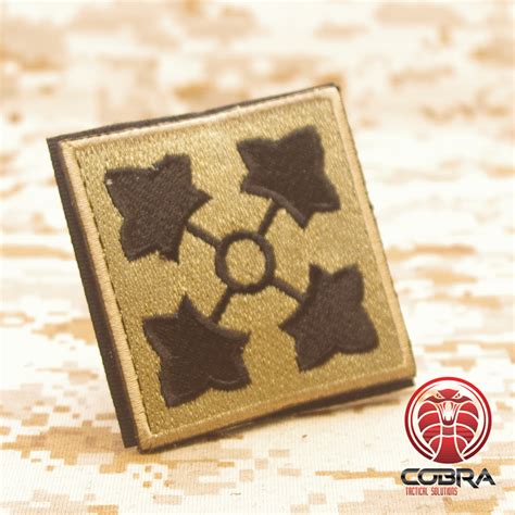 4th Infantry Division United States Army Black Green Military Embroidered Patch Velcro