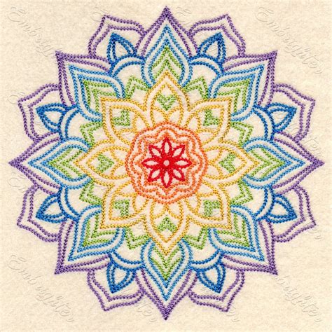 Mandala Chain Stitch Embroidery Design Available In 3 Sizes Embrighter
