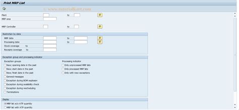 MDLD SAP Tcode Print MRP List