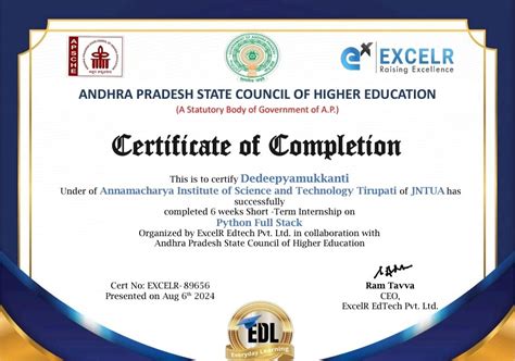 Iam Excited To Share That I Successful Completion Of My Internship