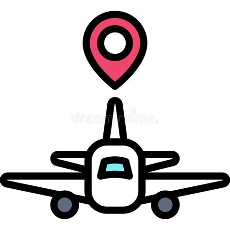 Pin With Plane Icon Location Map And Navigation Vector Stock Vector Illustration Of Position