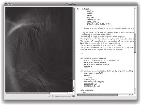Nodebox Screenshot Python Scripts Are Used To Produce Visual Output
