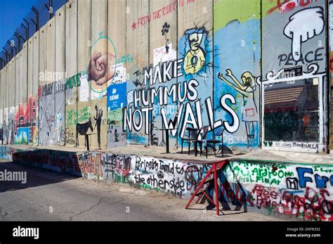 Jerusalem Israel The West Bank Separation Wall In Bethlehem Stock