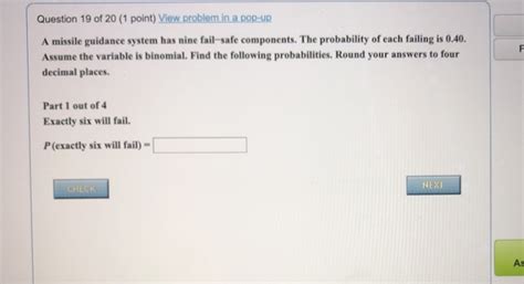 solved question 19 of 20 1 point view problem in a pop up