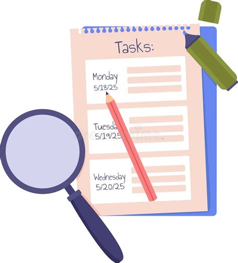 Tablet With Tasks Sheet Stock Illustration Illustration Of Office