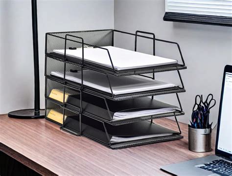 Jp Yfs A4 B4書類トレー ファイルトレー 金属メッシュ製メタル レタートレイ 卓上収納 整理整頓 積み重ね 縦置き 縦型 A4 B4書類トレー ファイルラック