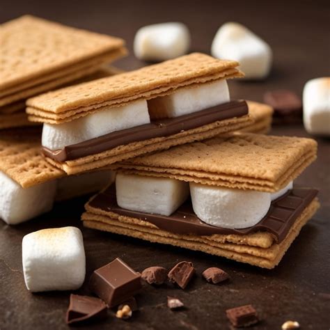 2d Smore Graham Cracker Chocolate Roasted Marshmallows National Smores