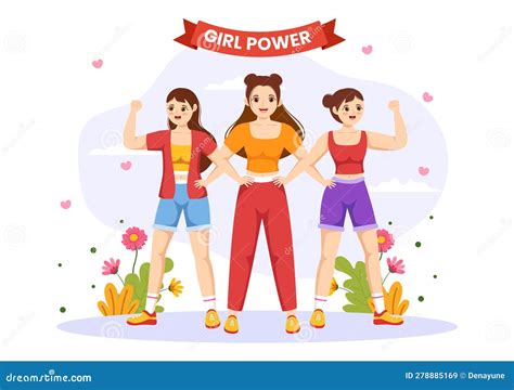 Girl Power Vector Illustration To Show Women Can Also Be Stronger And