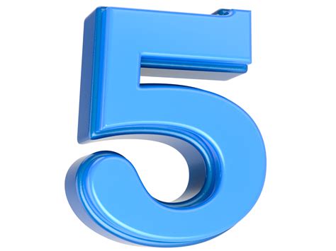Blue Number 5 3d Rendering 39301109 Png