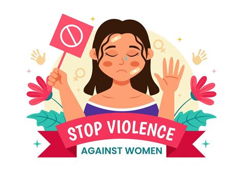 International Day Against Gender Violence Illustration With Girls And