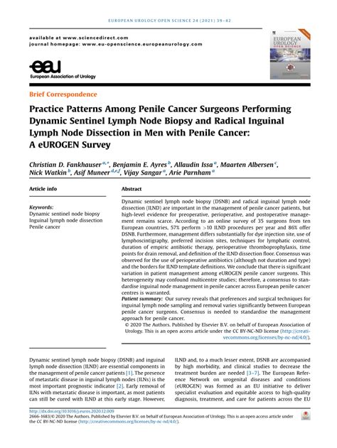 Pdf Practice Patterns Among Penile Cancer Surgeons Performing Dynamic Sentinel Lymph Node