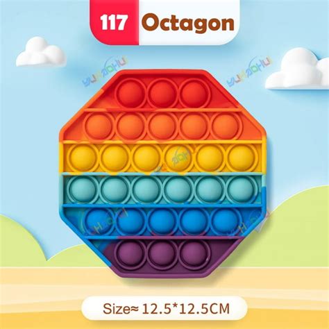 Rainbow Pop Push Bubblle Fidget Juguetes Antiestrés Para Adultos Y