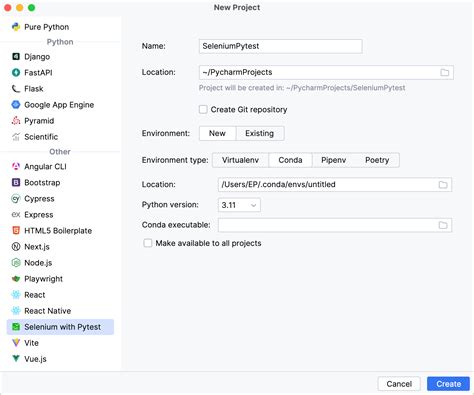 Selenium PyCharm Documentation