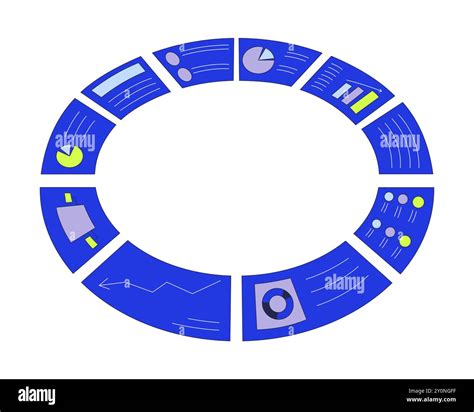 Circled Analytics Reports 2d Cartoon Object Stock Vector Image And Art