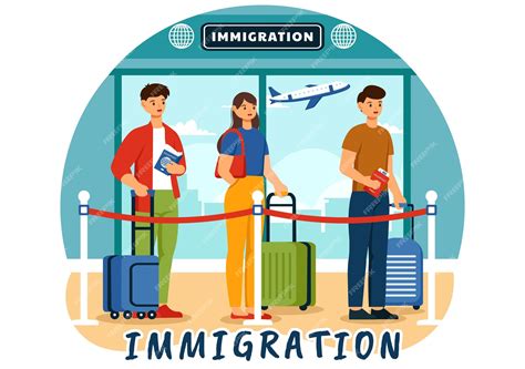 Premium Vector Immigration Vector Illustration Movement Of People