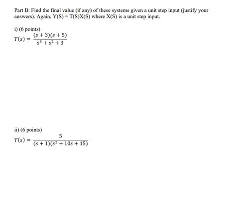 Solved Part B Find The Final Value If Any Of These Chegg Com