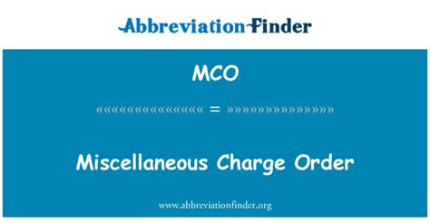 Mco Significa Orden Cargos Misceláneos Miscellaneous Charge Order