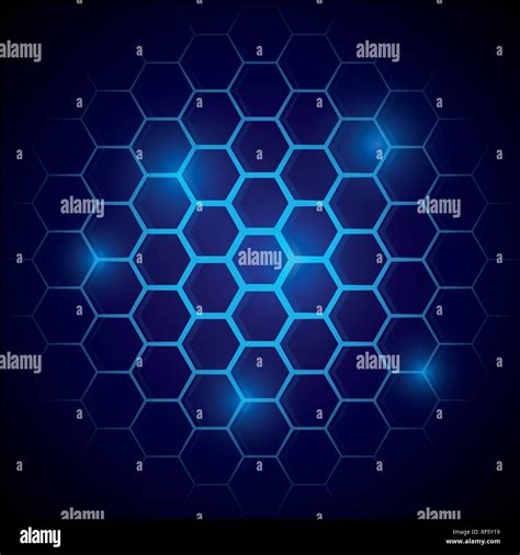 Futuristic Blue Honeycomb Pattern Hexagonal Cell Conceptual Vector Background Stock Vector