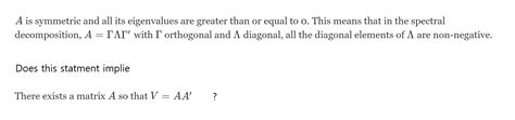 Solved A Is Symmetric And All Its Eigenvalues Are Greater Chegg Com