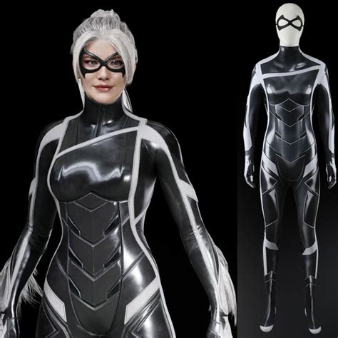 Spider Man 2 Black Cat Felicia Hardy Costume Black Bodysuit Black Cat