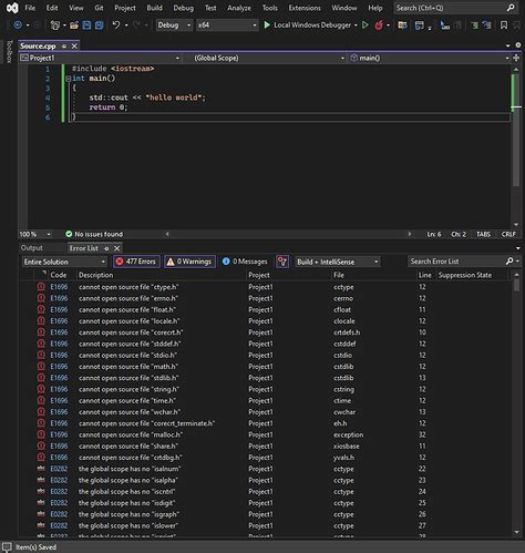 Khai báo iostream bị lỗi trên visual studio programming Dạy Nhau Học