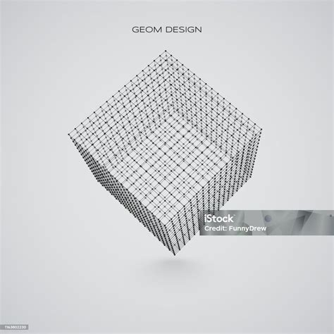 3d Wireframe Cube Vector Illustration Technology Abstract Illustration Stock Illustration
