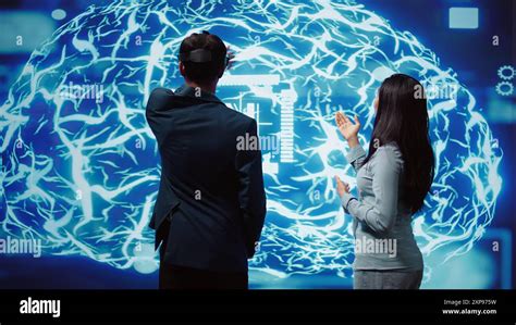 Engineer Wearing Vr Headset And Coworker Working With Artificial Intelligence Neural Networks