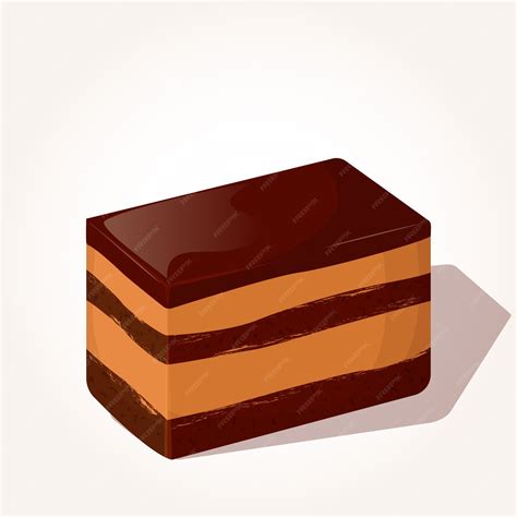 Parte Saboroso Colorida De Bolo De Chocolate No Estilo Dos Desenhos