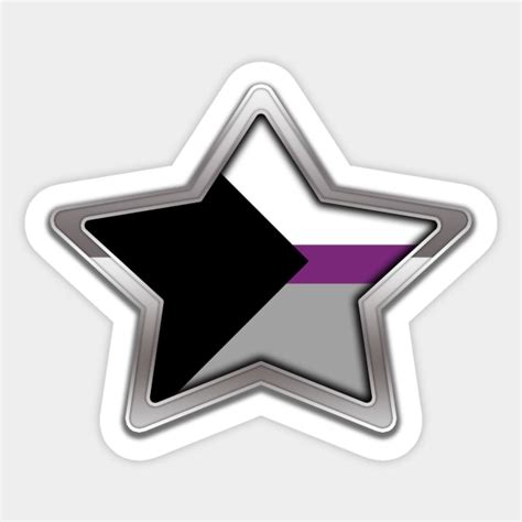 Large Demisexual Pride Flag Colored Star With Chrome Frame Demisexual