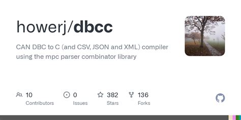 Github Howerjdbcc Can Dbc To C And Csv Json And Xml Compiler Using The Mpc Parser